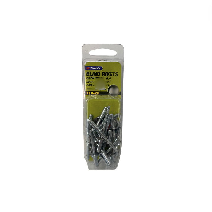 Zenith Blind Rivets Open Steel 3/16 x 1/4 6.4 Pk25 – Village Hardware